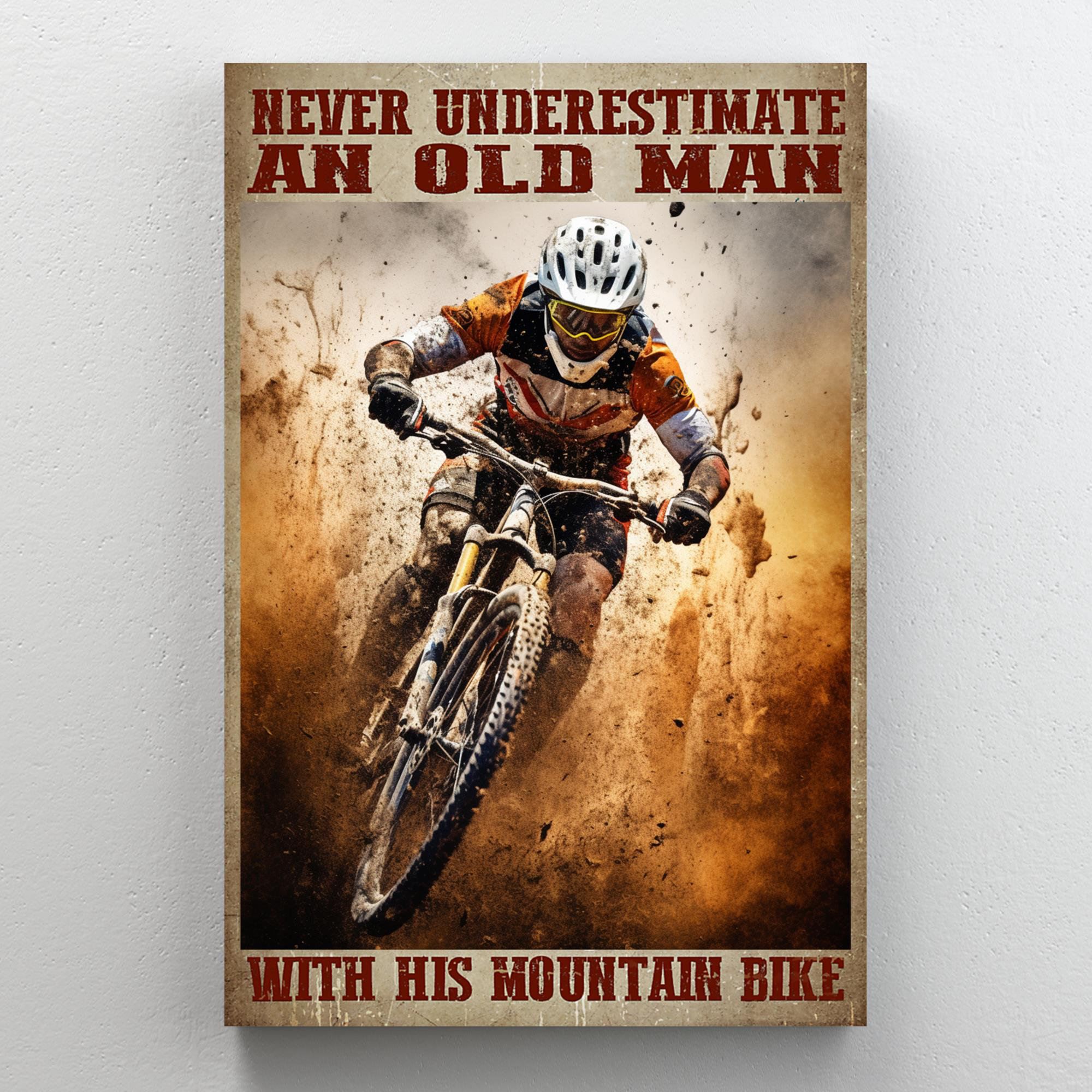 Trinx An Old Man With His Mountain Bike On Canvas Graphic Art | Wayfair